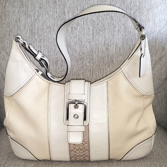 Coach | Bags | Vintage Coach White Leather Shoulder Bag | Poshmark